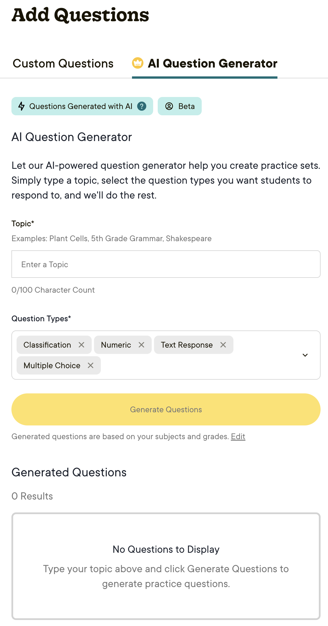 Generate Practice Questions with AI