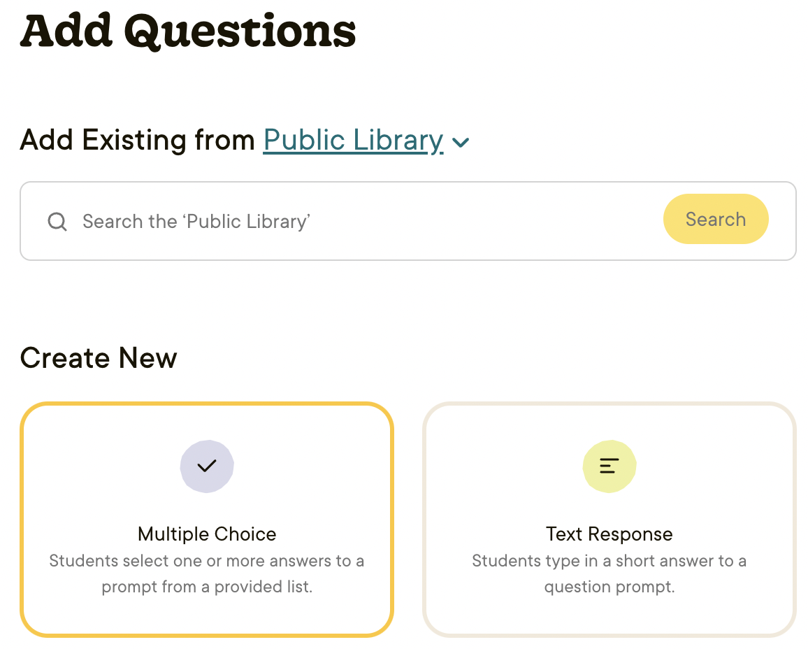 Make a Multiple Choice Question in My Practice Set
